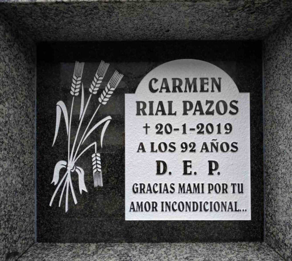 Lápidas para Nichos Grabadas | Modelos de Lapidas Modernas